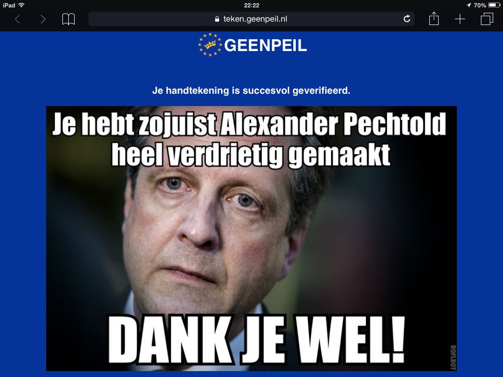 GeenStijl: Re:ferendum (4) - Pechtold verdrietig gemaakt!