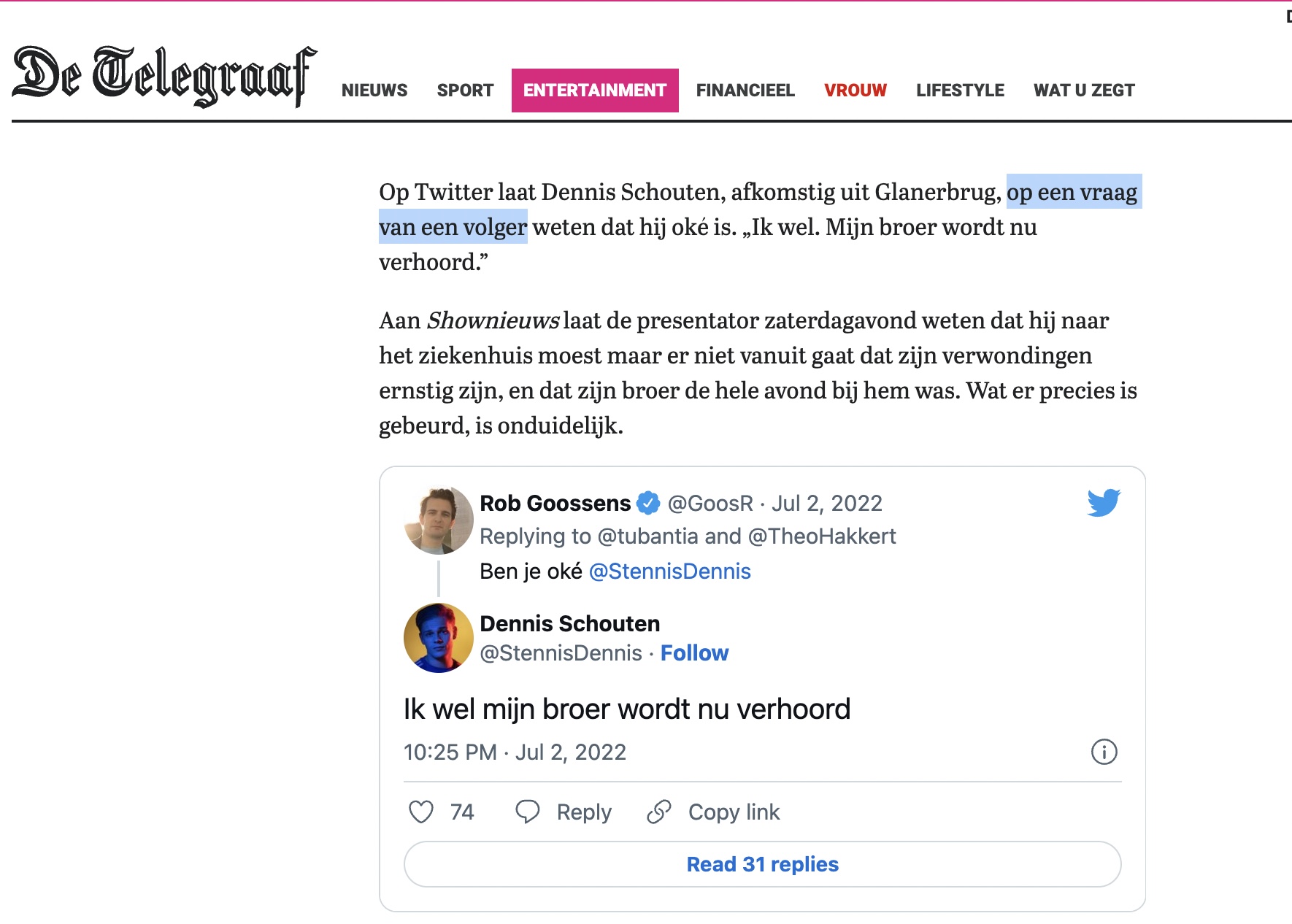 GeenStijl: Dennis Schouten gedjoekt, Rob Goossens door De Telegraaf ...