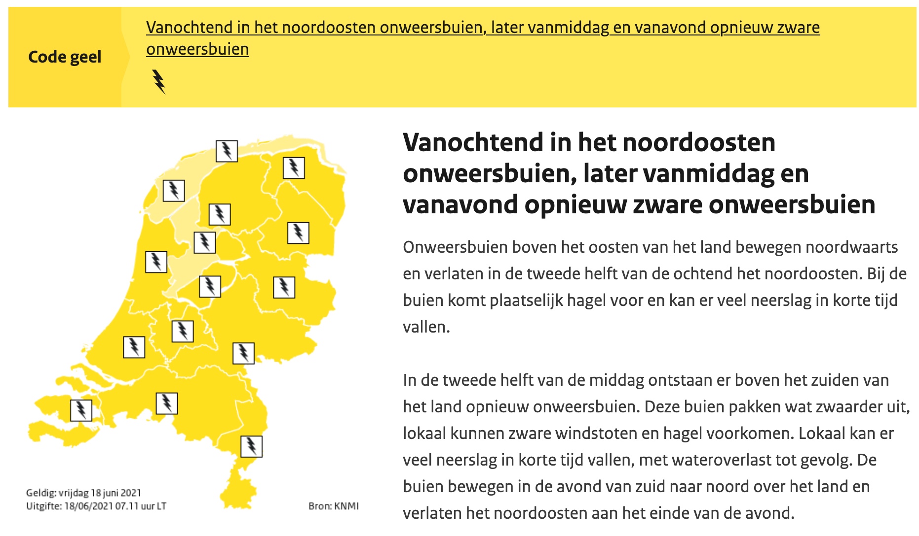 GeenStijl: LIVE CODE GEEL. Hagel! Onweer! Harde woei!
